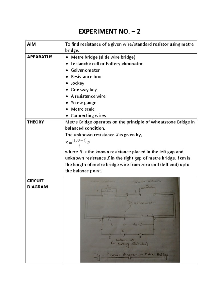 Physics Experiment - 2 | PDF | Electrical Resistance And Conductance | Electricity