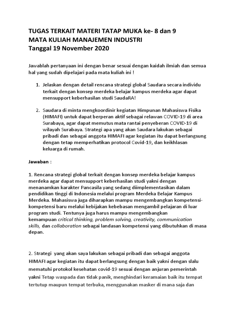 Tugas TM Ke - 8 Dan 9 | PDF