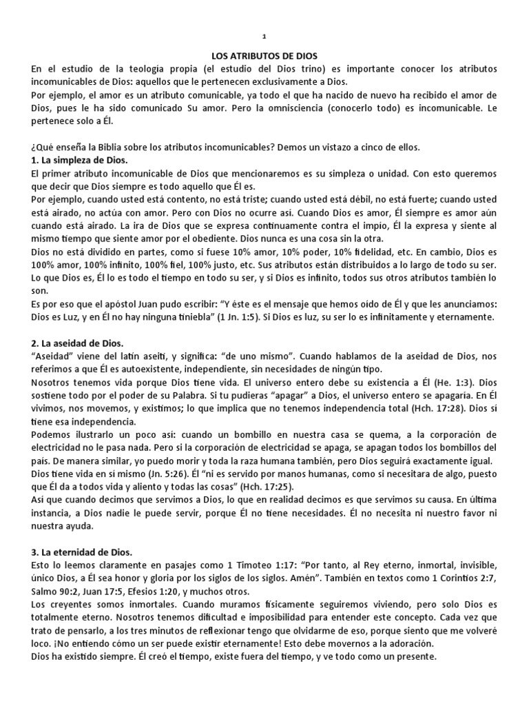 Los Atributos de Dios | PDF | Dios | Pecado