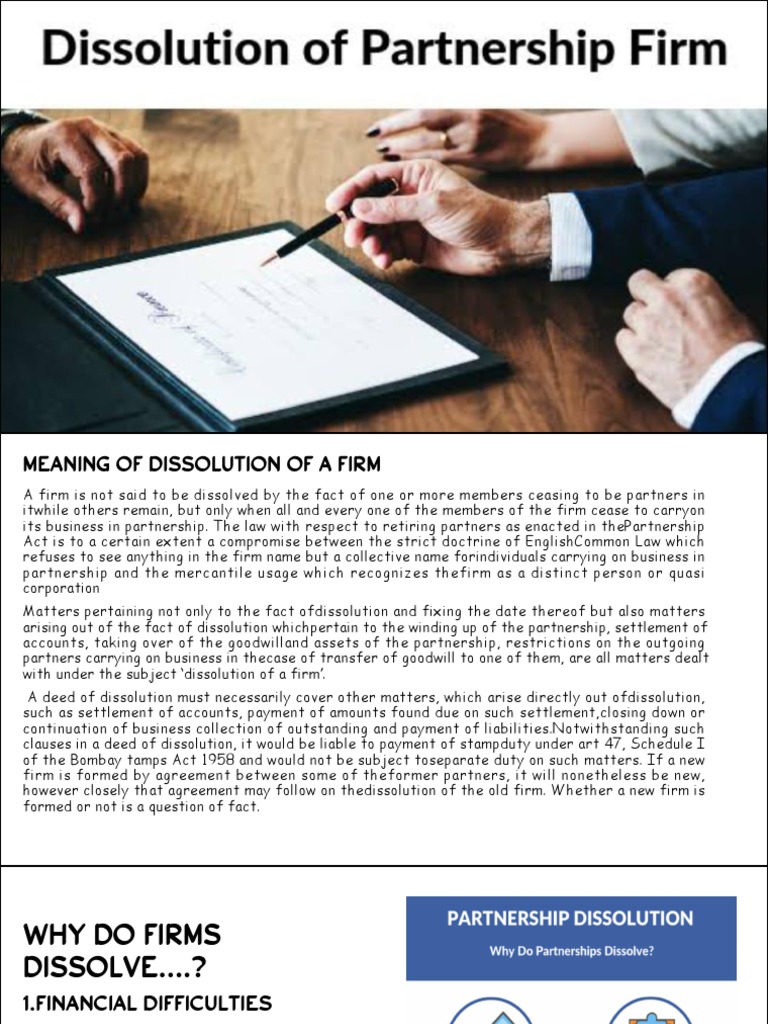 Understanding Firm Dissolution Process | PDF | Partnership | Liquidation