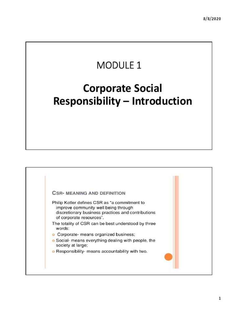 Corporate Social Responsibility - Introduction | Download Free PDF ...