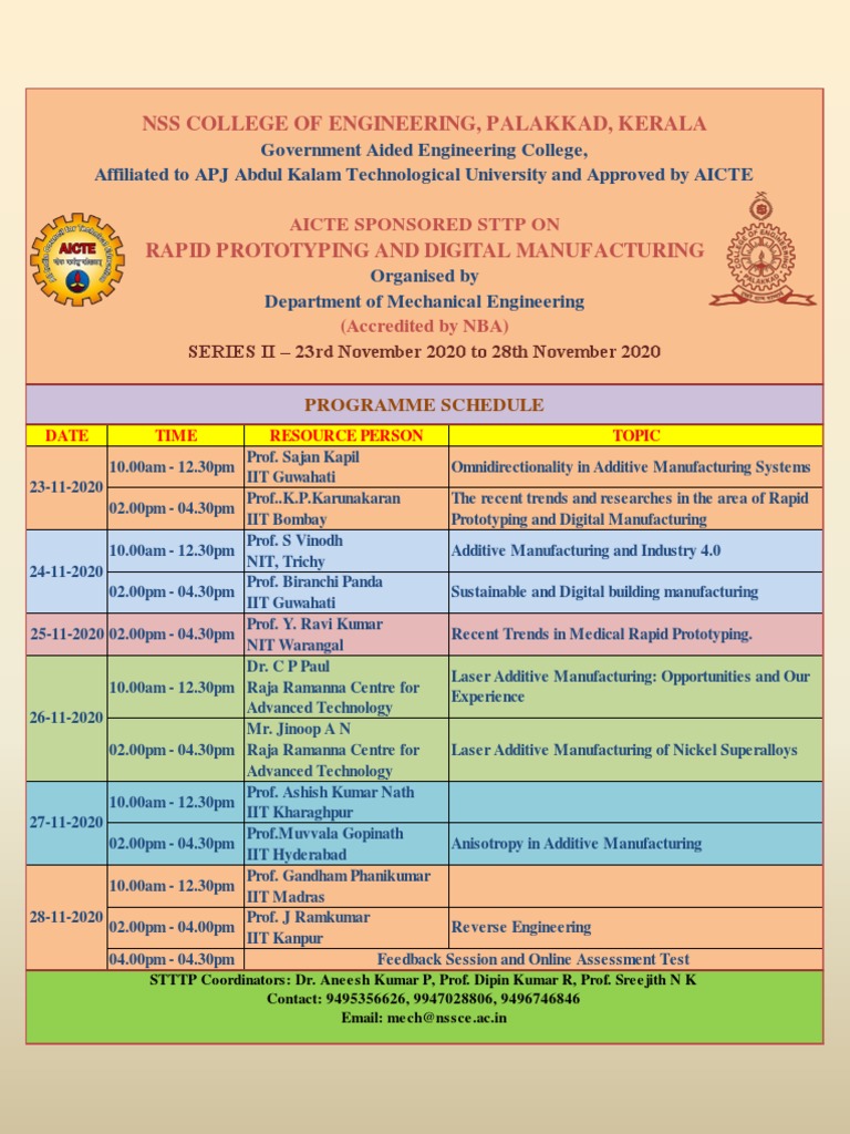 Schedule - STTP Series II | PDF | Engineering