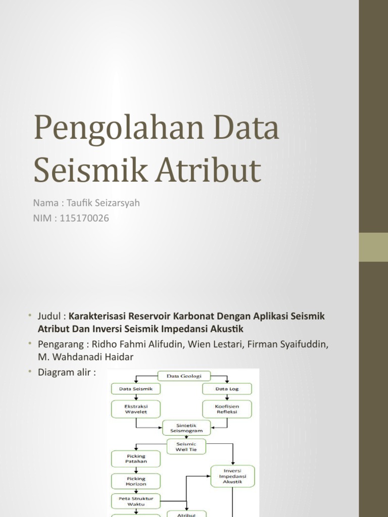 Aplikasi Atribut Seismik untuk Reservoir | PDF | Teknologi & Rekayasa