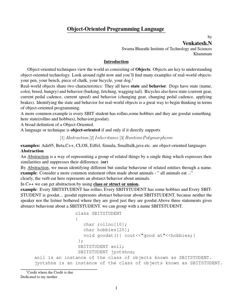 Material | PDF | Constructor (Object Oriented Programming) | Programming