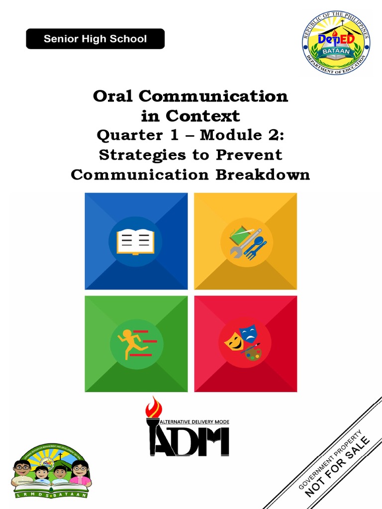 Oral Communication in Context: Quarter 1 - Module 2: Strategies To ...