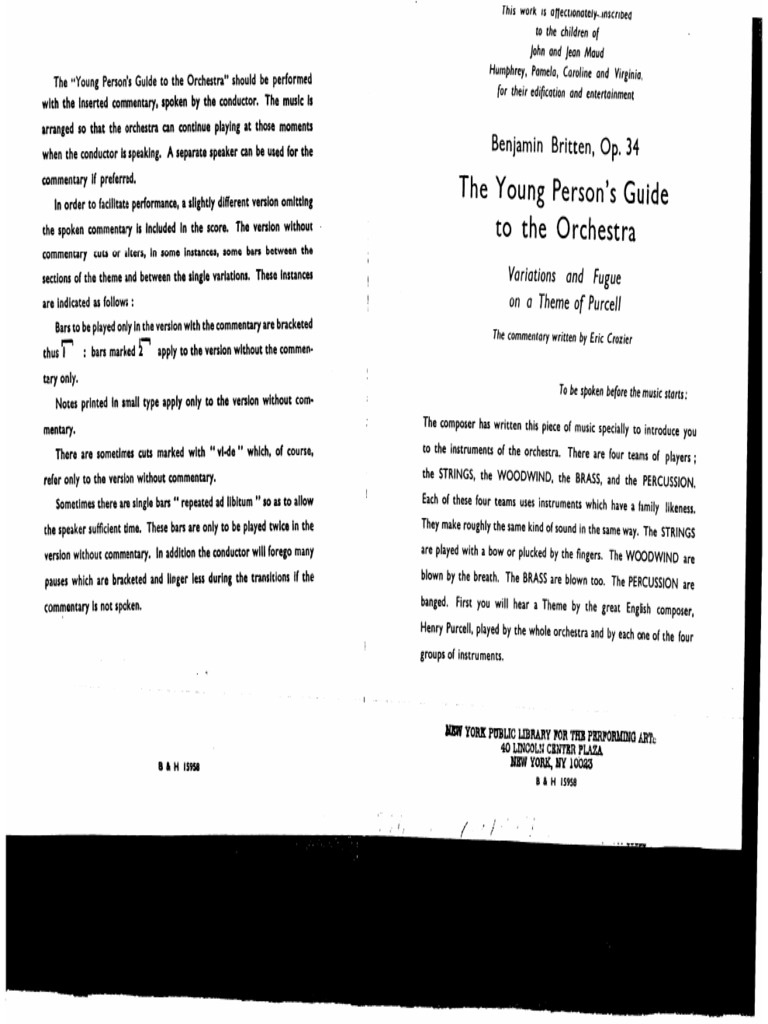 Britten - A Young Persons Guide To The Orchestra | PDF