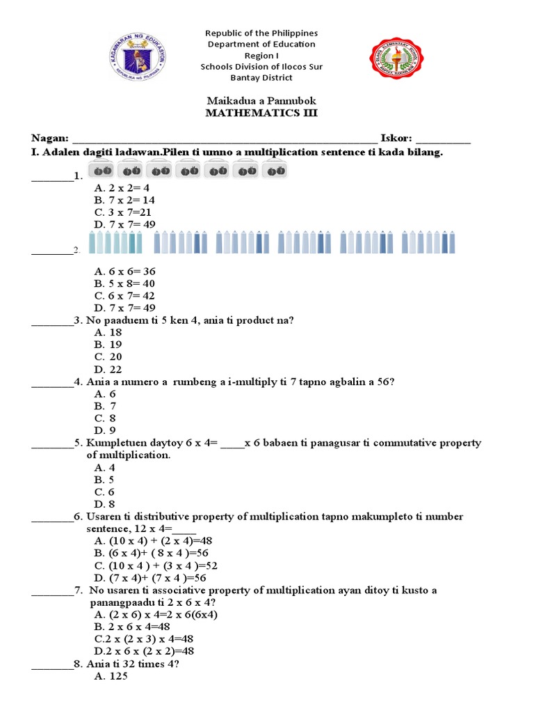 2nd Quarter Exam - Math | PDF