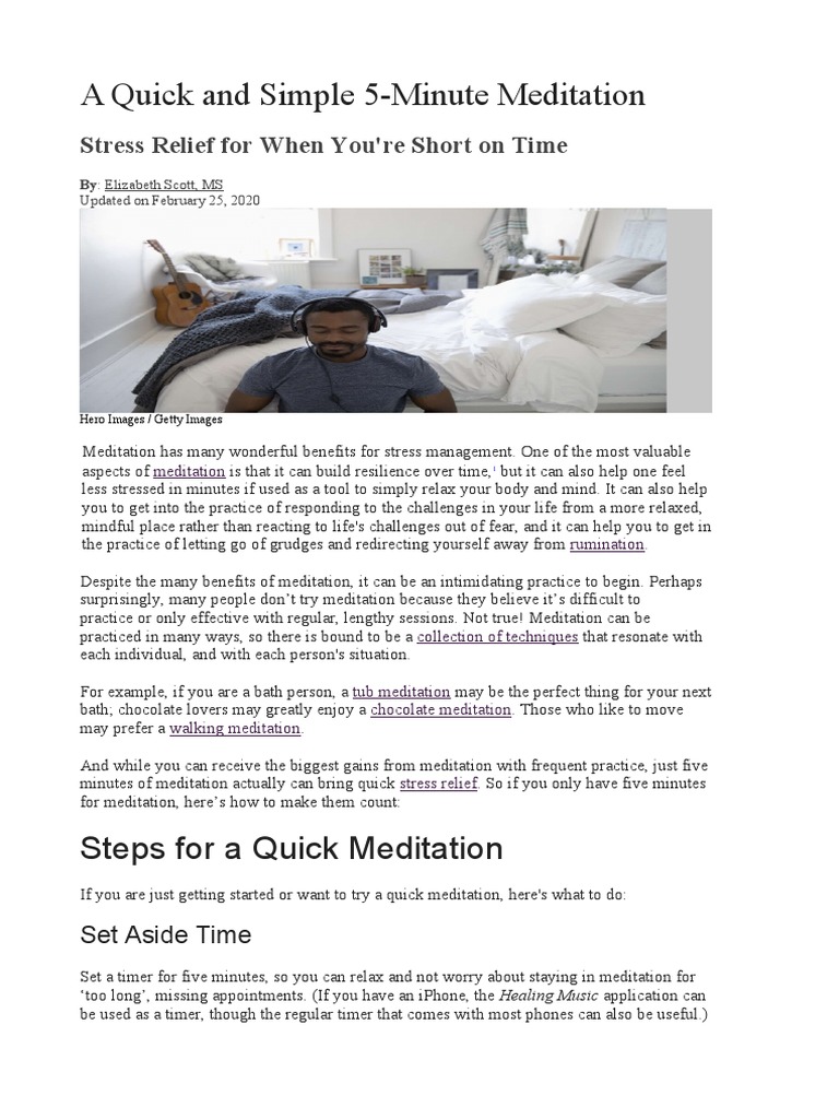 A Quick and Simple 5-Minute Meditation: Stress Relief For When You're ...