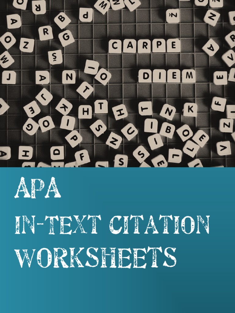 APA In-Text Citation Worksheets | PDF | Citation | Apa Style