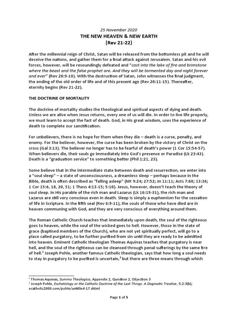The New Heaven & New Earth (Rev 21-22) : 25 November 2020 | Download ...