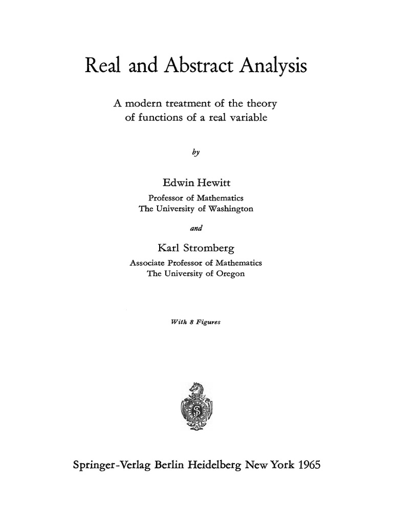Real and Abstract Analysis PDF | PDF | Set (Mathematics) | Function ...