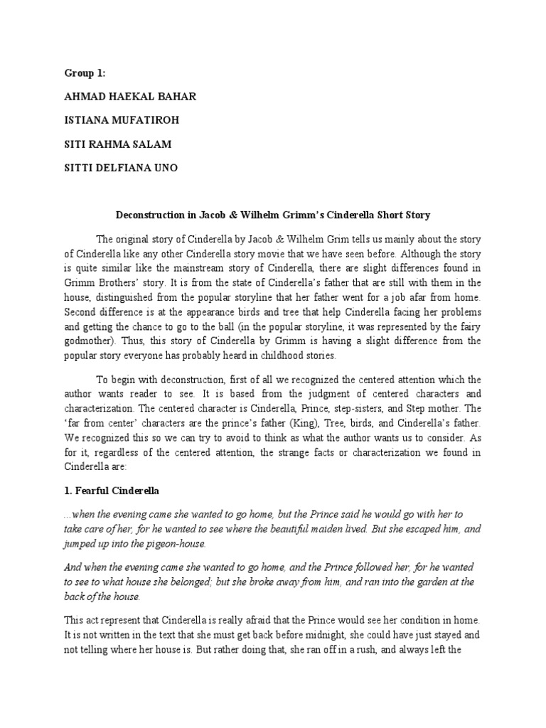 Deconstructing Grimm's Cinderella | PDF | Cinderella