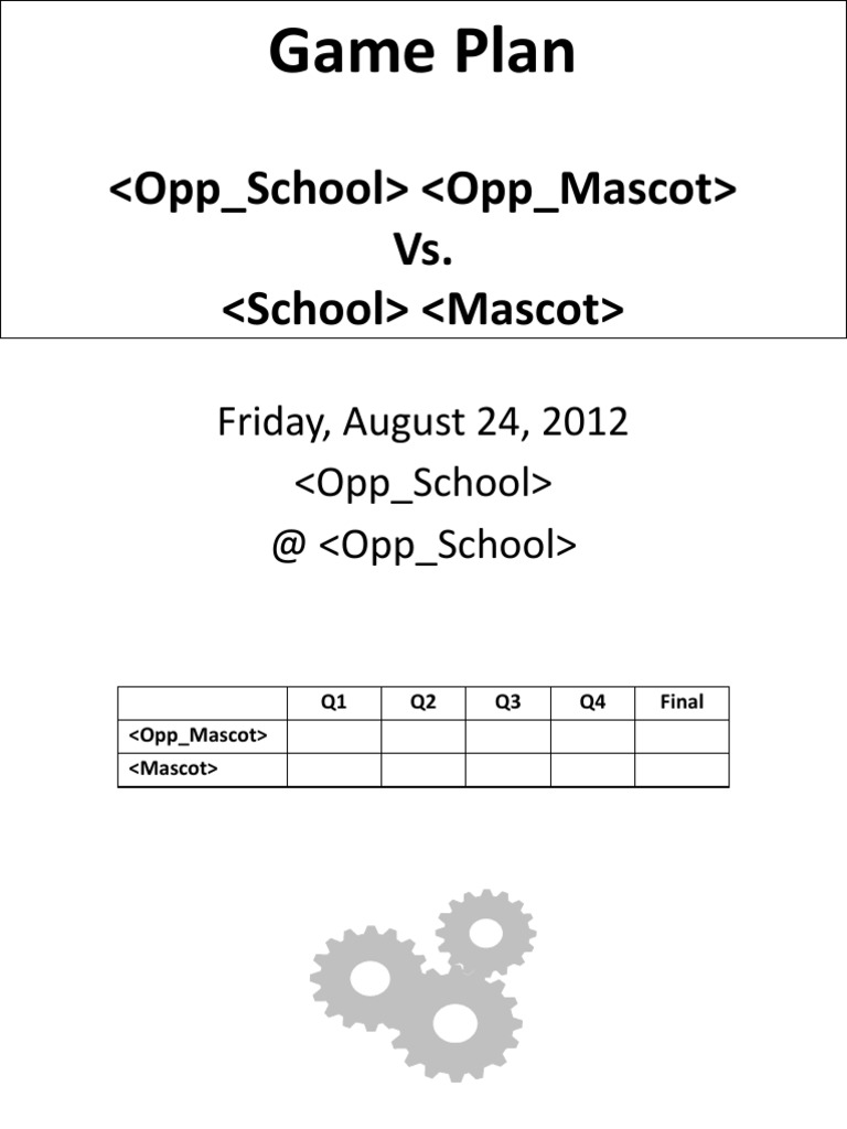 610 Game Plan Template | PDF | National Football League | National ...