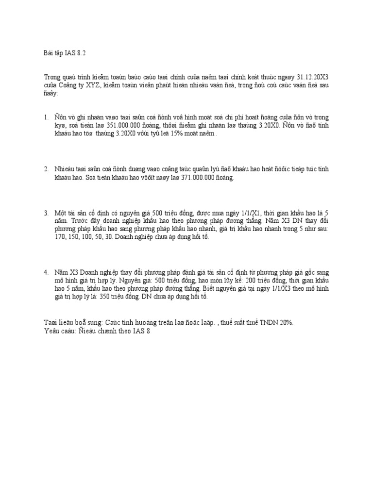 IAS 8 Bai Tap 8.2 - TV | PDF