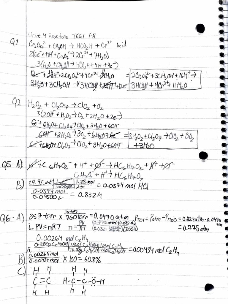 Unit 4 Test Answers - All | PDF