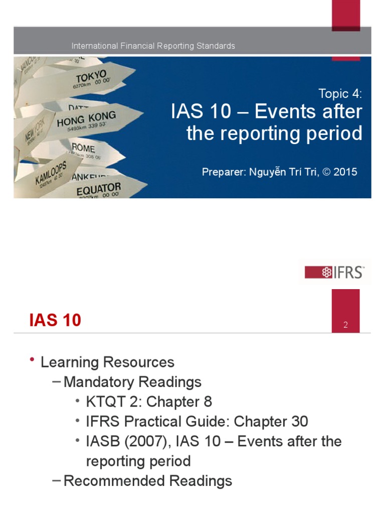 Topic 4 - Events After Reporting Period (IAS 10) | PDF | International ...