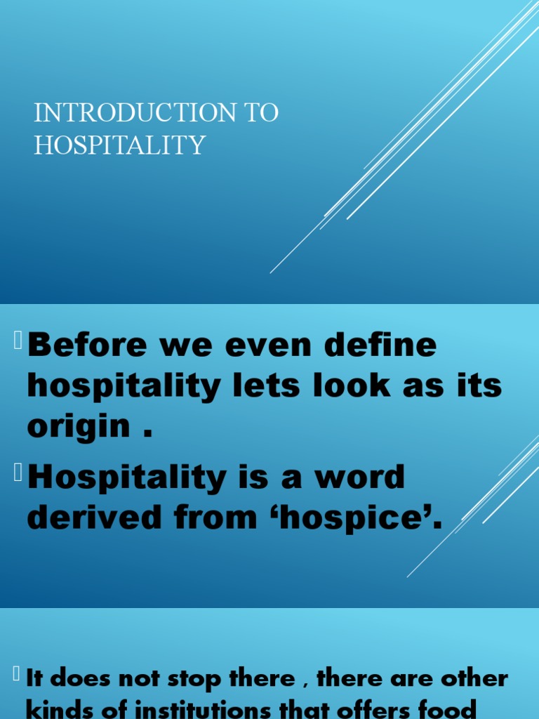 Introduction To Hospitality | PDF