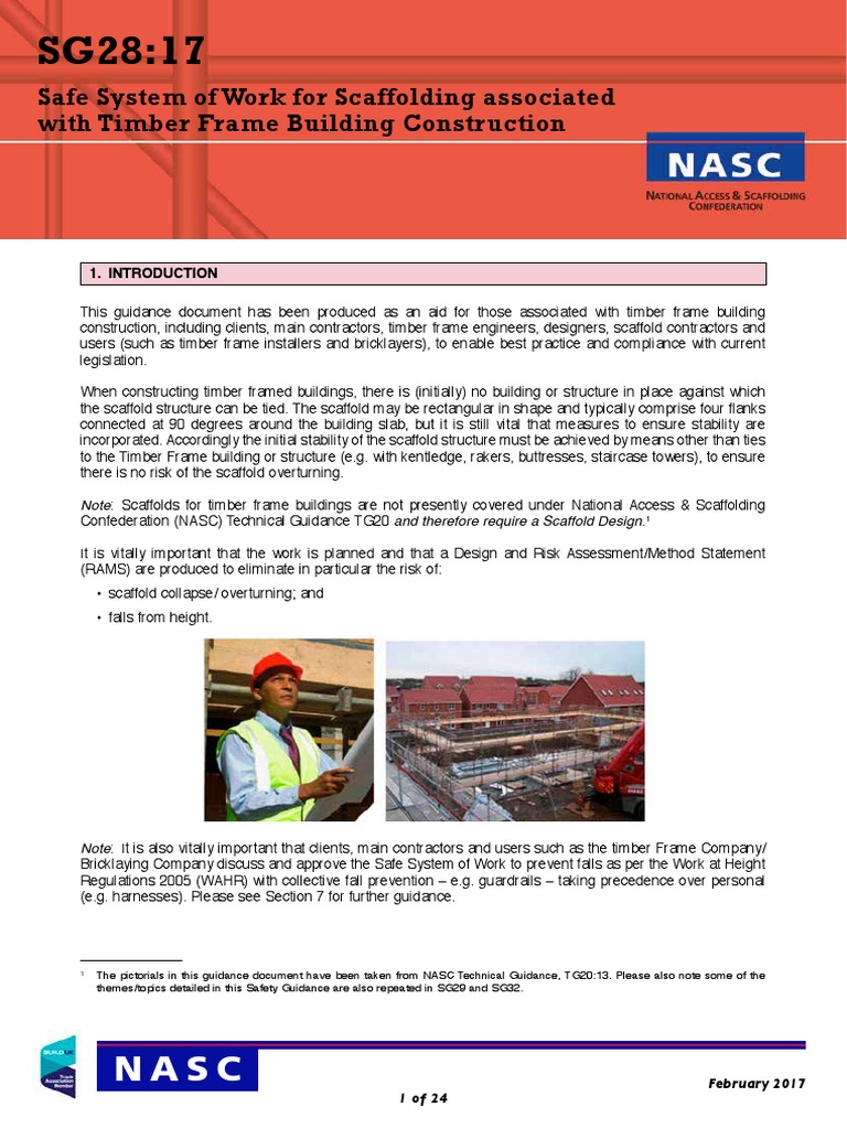 SG28-17 Safe System of Work For Scaffolding Associated With Timber ...