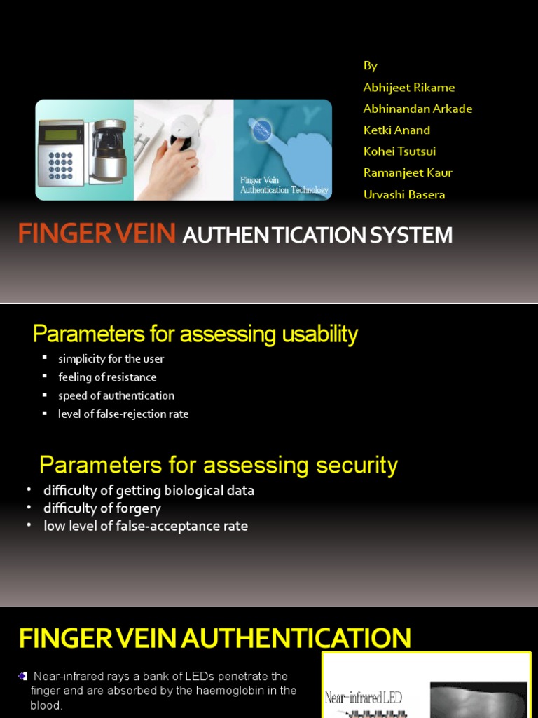 Finger Vein: Authen Tication System | PDF | Authentication | Fingerprint