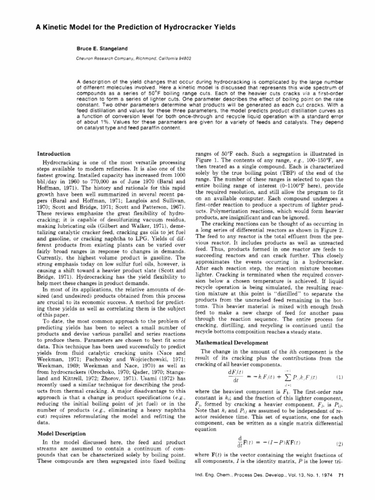 Hydrocracking Model | PDF | Cracking (Chemistry) | Distillation