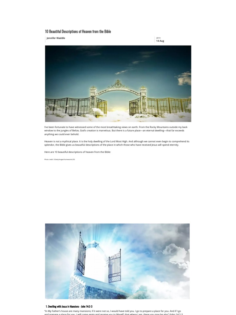 10 Beautiful Descriptions of Heaven From The Bible - Bible Study | PDF ...