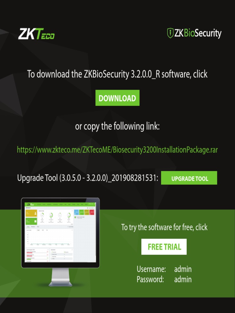 To Download The Zkbiosecurity 3.2.0.0 - R Software, Click: Upgrade Tool ...