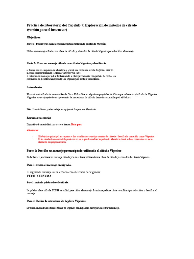 Chapter 7 Lab - Exploring Encryption Methods-APRENDIZ - En.es | PDF | Cifrado | Clave (criptografía)