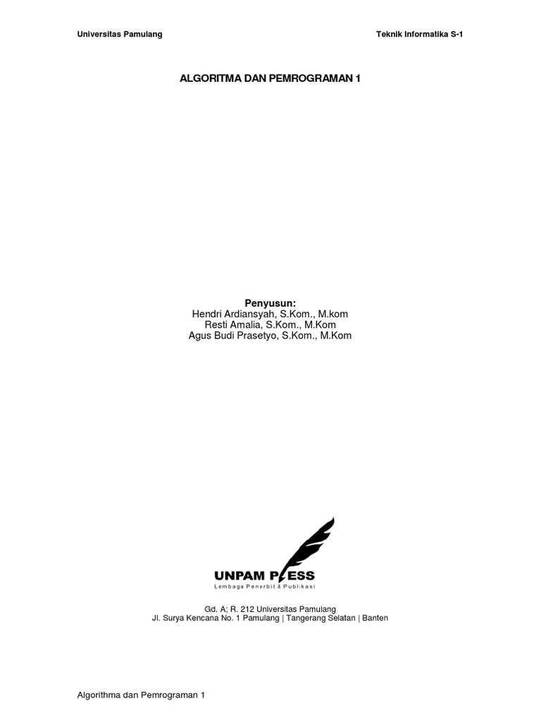 TPL0022 - Algoritma Dan Pemrograman 1 PDF | PDF