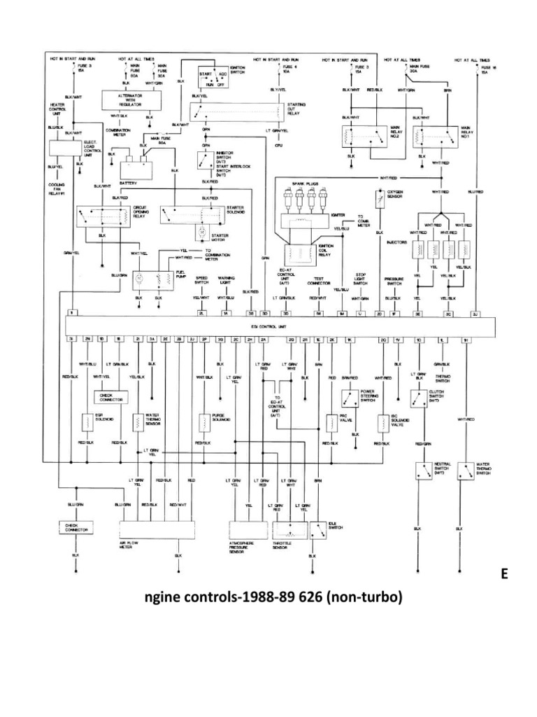 Diagramas Eléctricos Mazda 626 LX y Mazda 323 | PDF