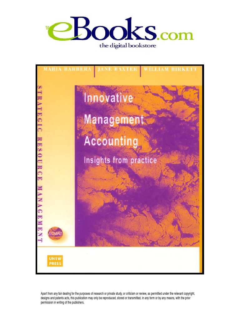 Innovative Management Accounting Insights From Practice PDF | PDF ...