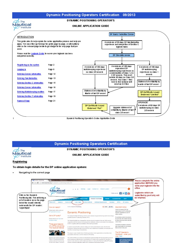 Dynamic Positioning Operators Certification 09/2013 | PDF | Login ...