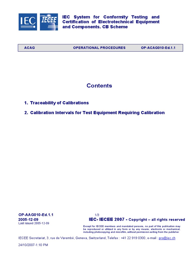 IEC System For Conformity Testing and Certification of Electrotechnical ...