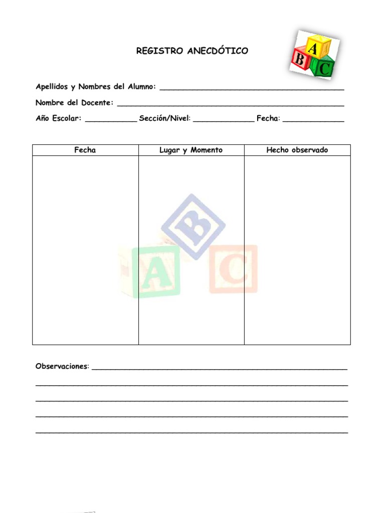 REGISTRO ANECDÓTICO