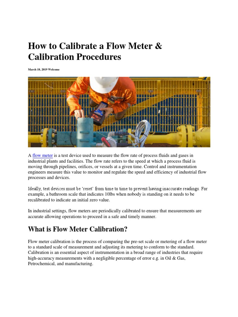 Flow Meter Calibration Procedures Guide | PDF | Flow Measurement ...