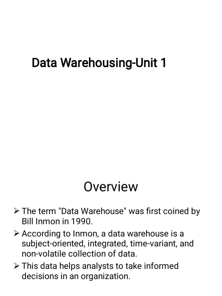 DW Unit-1 (1) XXXXXXXX | PDF | Data Warehouse | Databases