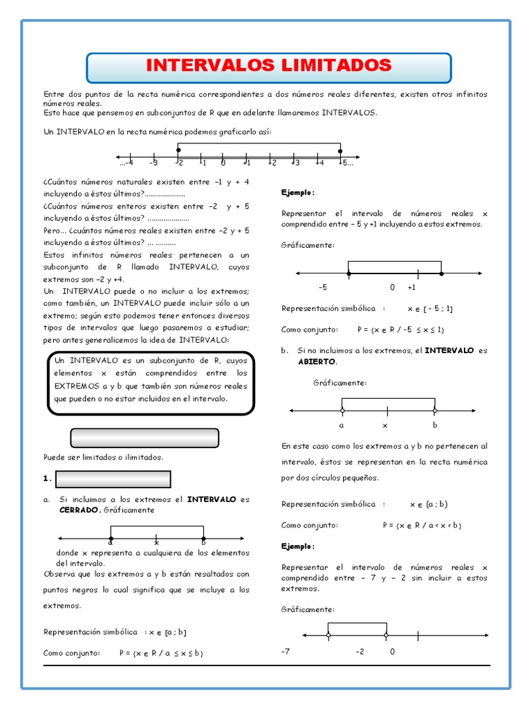 Intervalos 1 | PDF | Intervalo (Matemáticas) | Número Real