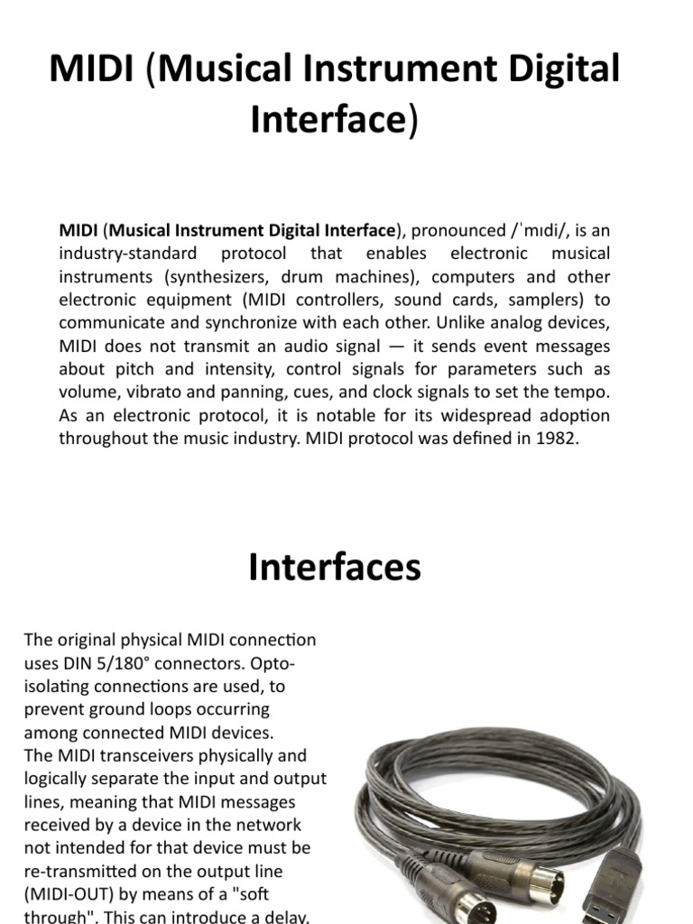 Midi Musical Instrument Digital Interface Pdf Technology