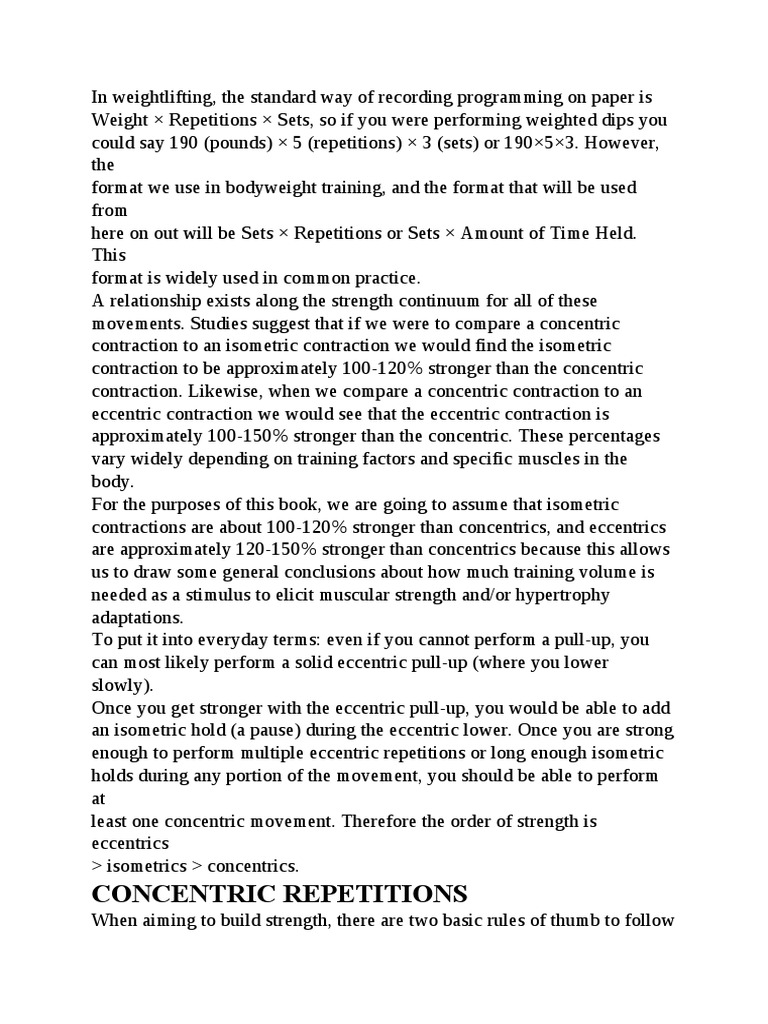 Concentric Repetitions | PDF | Muscle Contraction | Strength Training