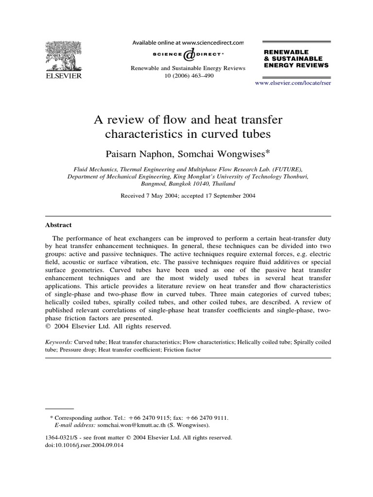 A Review of Flow and Heat Transfer | PDF | Heat Transfer | Fluid Dynamics