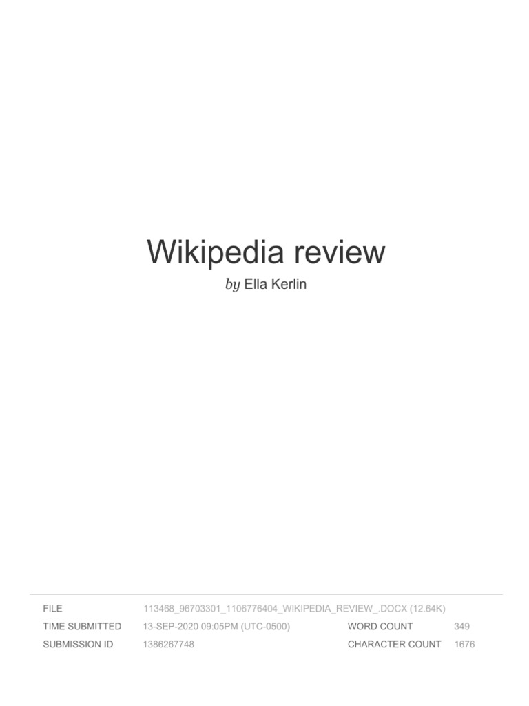 Wikipedia Review | PDF | Computers