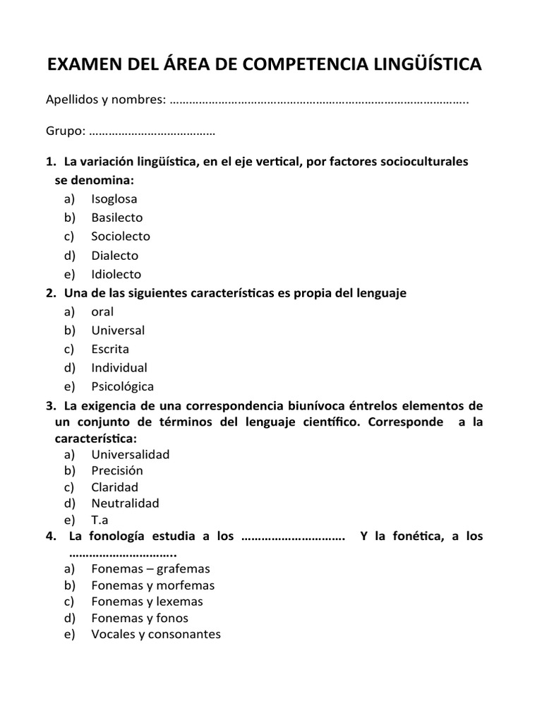 Examen Fonetica Fonologia | PDF | Fonética | Fonema
