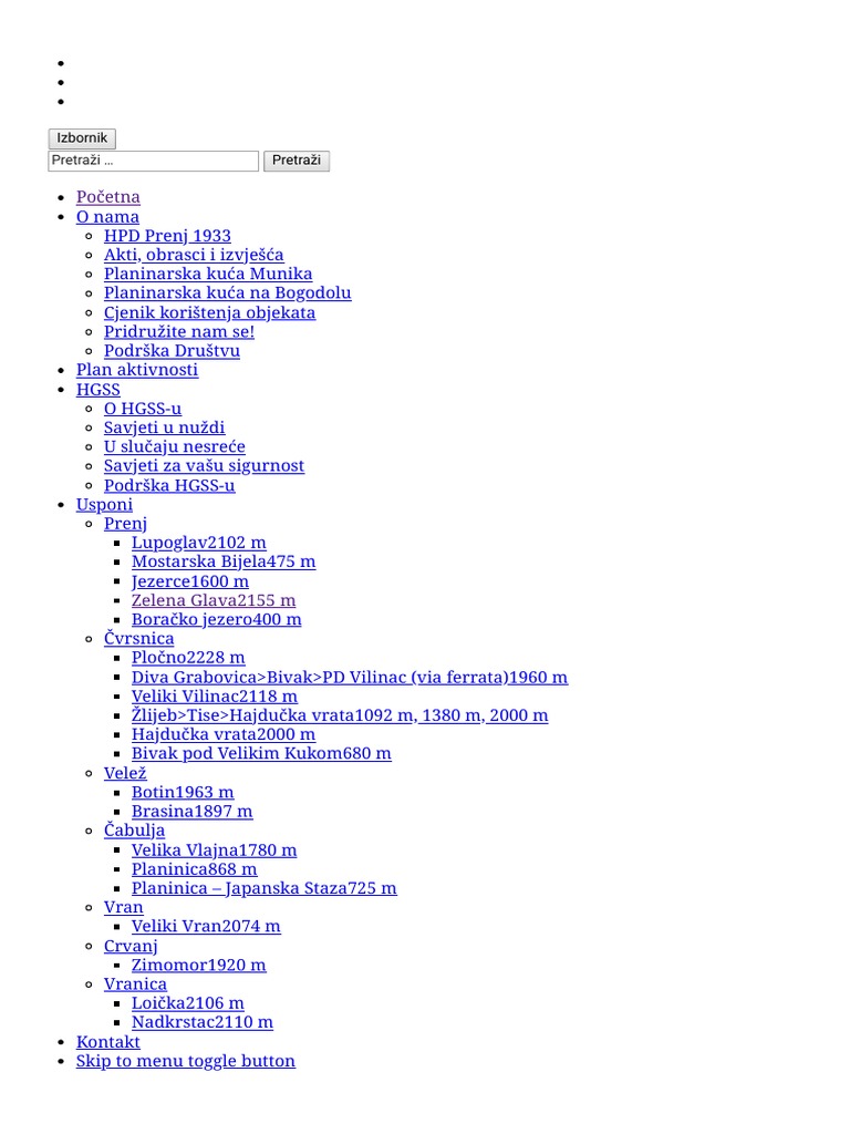 Zelena Glava - HPD Prenj 1933 Mostar | PDF