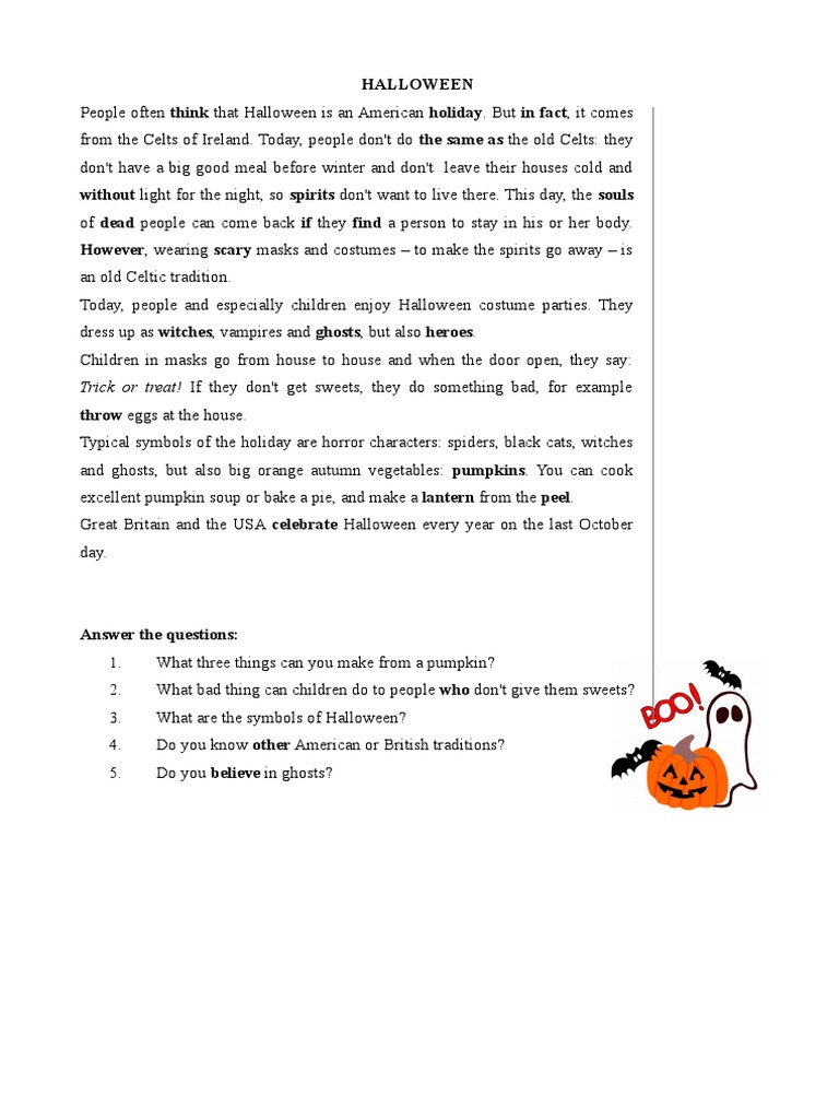 Halloween Origins and Traditions for Kids | PDF
