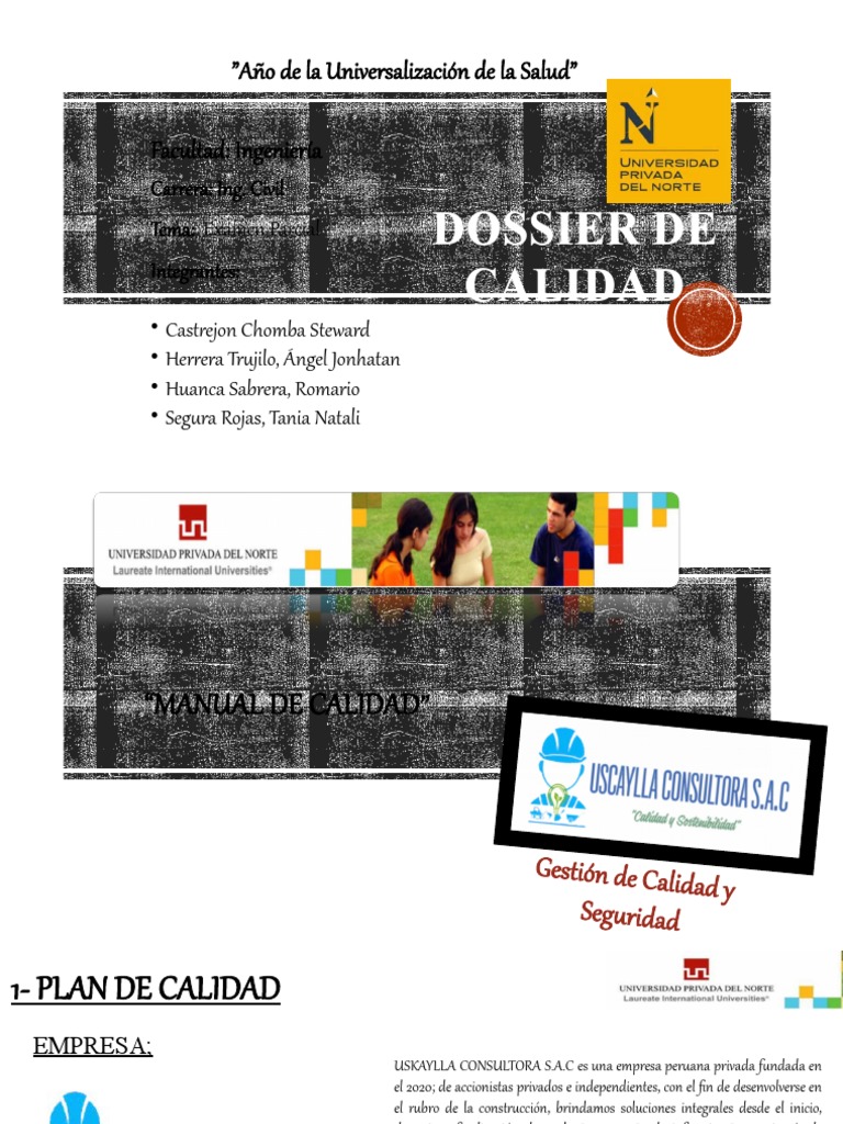 DOSSIER DE CALIDAD - Ejemplo | PDF | Gestión de la calidad | Calidad ...