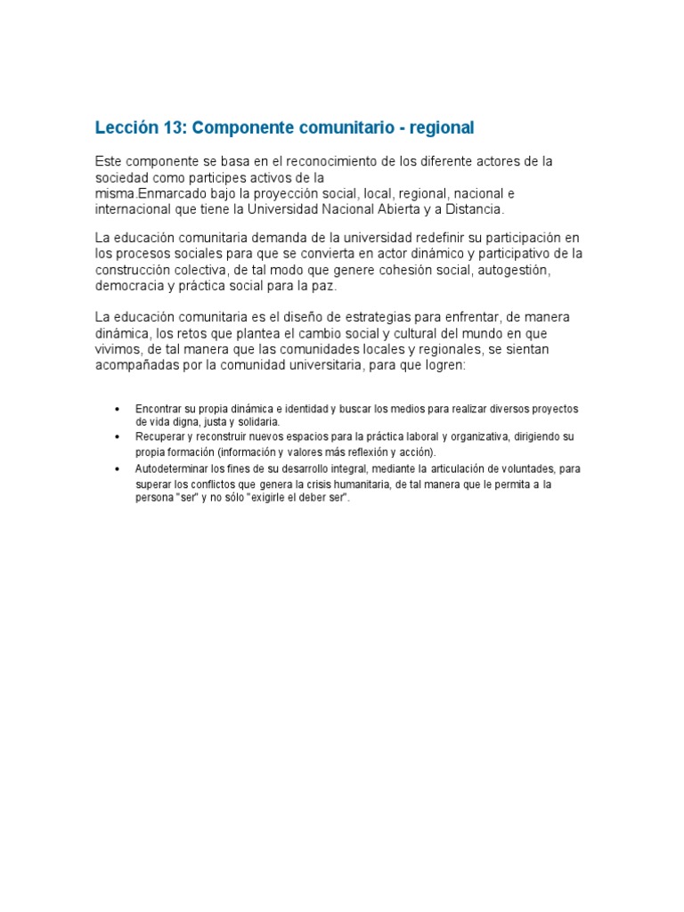 Componente Comunitario | PDF