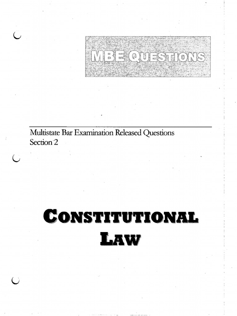 MBE - Con Law Questions | PDF