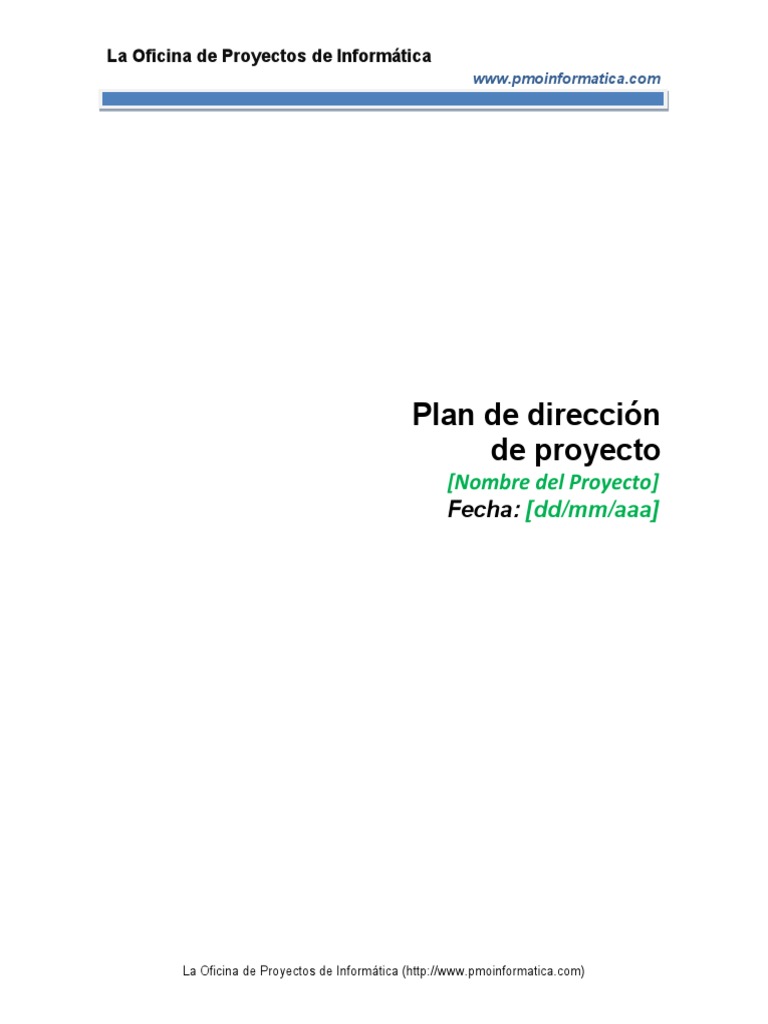 Plan de Dirección de Proyectos Informáticos | PDF | Tecnología de ...