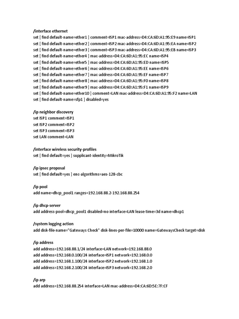 Configure Multi-WAN Load Balancing on MikroTik Router | PDF | Firewall ...
