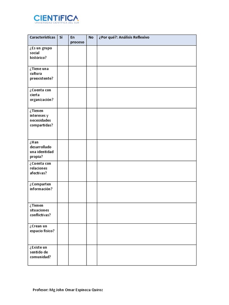 Ficha de Comunidad-Exploración | PDF