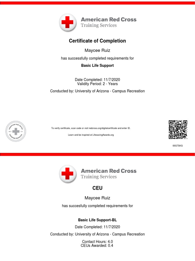 Red Cross Certificate 2020 | PDF